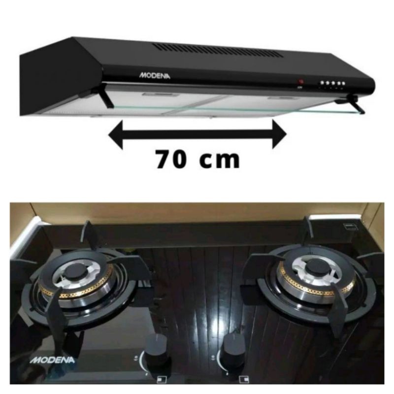 Jual Paket kompor tanam gas modena bh 5725 LK dan Cookerhood modena Sx 7511 L | Shopee Indonesia