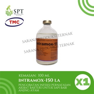 Jual INTRAMOX-150 LA 100ml OBAT INFEKSI SALURAN PERNAFASAN SAPI AYAM ...