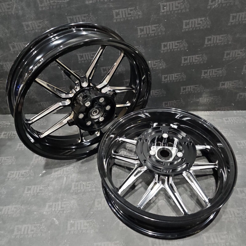 Jual Velg Velek Casting CNC Palang 10 V Yamaha Xmax Old & New Hitam ...