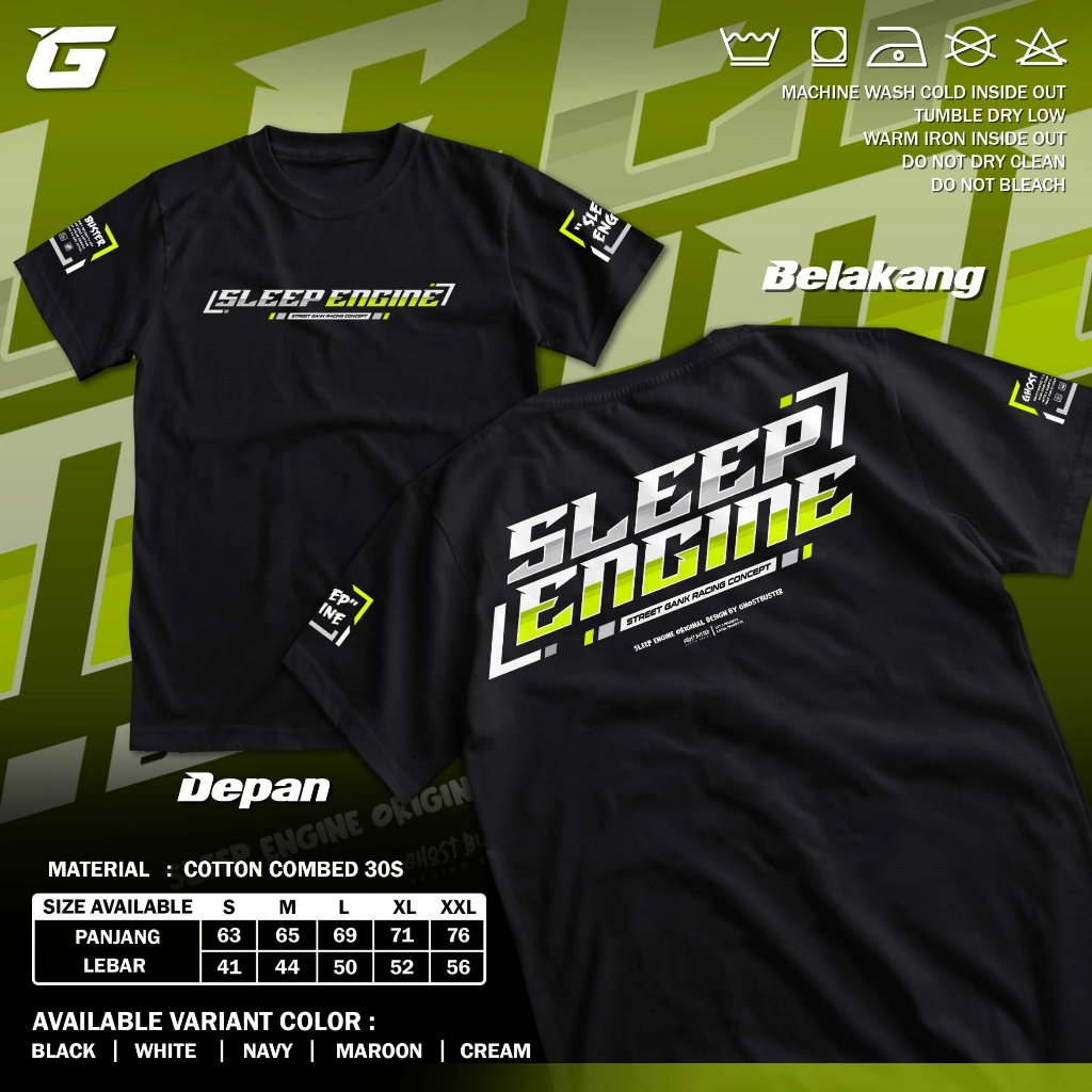 Jual Kaos Racing Sleep Engine Street Gank Motor Drag Balap Modifikasi ...