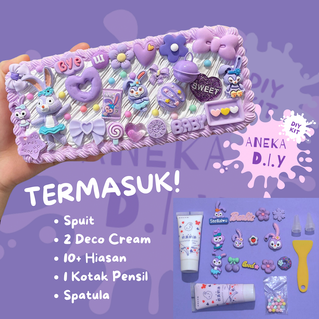 Jual Kit Kotak Pensil DIY / DIY Deco Cream Kit / DIY Pencilcase / DIY ...