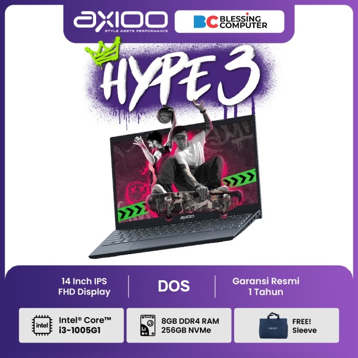 Jual AXIOO Mybook HYPE 3 INTEL Core i3 1005G1 8GB 256GB DOS Grey ...