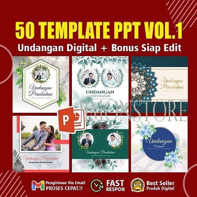 Jual Ready Template Undangan Pernikahan Digital PPT 50+ Bonus Premium ...