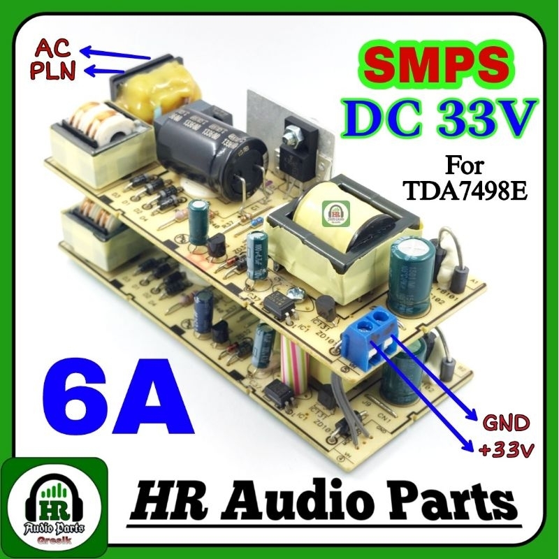 Jual SMPS 6A for Amplifier TDA7498E 2x160W or 1x220W 32V 33V 34V | Shopee Indonesia
