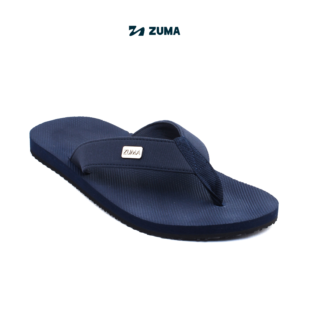 Jual Zuma Men Hanzo 2 Navy, Sandal Jepit Pria Karet Polos, Biru Tua ...