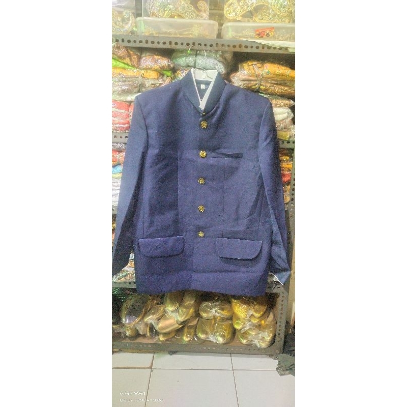 Jual jas Basofi biru Dongker/jasko/baju adat Kudus cowok | Shopee Indonesia