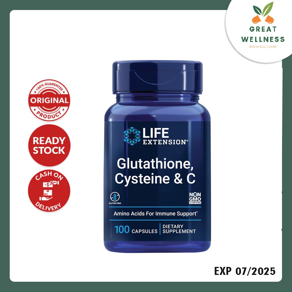 Jual (ORIGINAL) Life Extension Glutathione Cysteine & C 100 Capsules ...