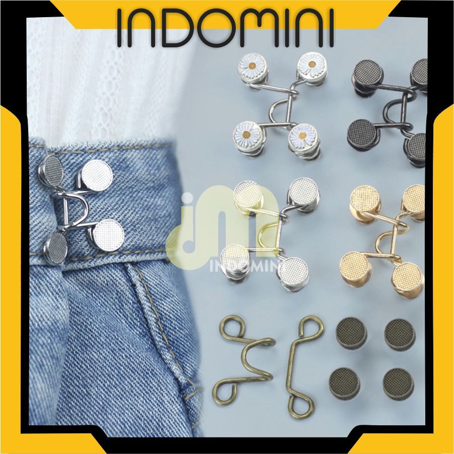 Jual INDOMINI Kancing Jeans Logam Simpel / Kait Pengecil Lingkar ...