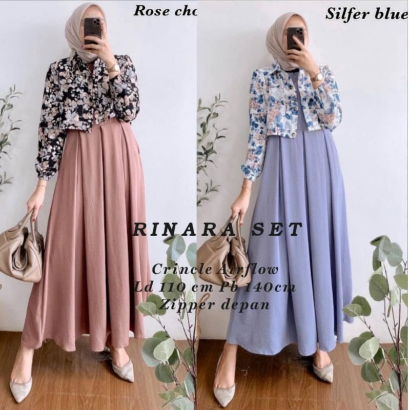 Jual RINARA SET SYAR'I DRESS MUSLIMAH SET OUTER BEST SELLER | Shopee ...