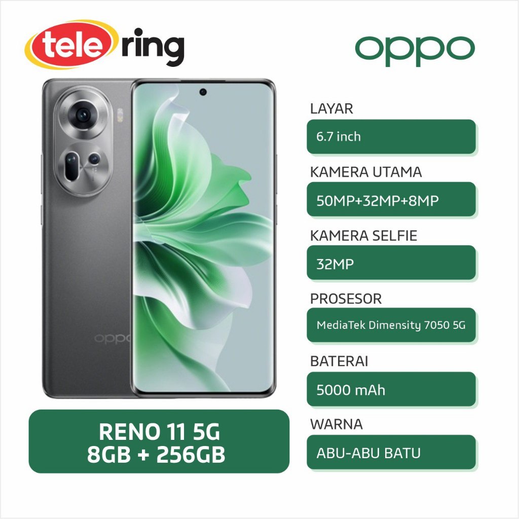 Jual HP OPPO RENO 11 5G 8/256 ABU-ABU | Shopee Indonesia