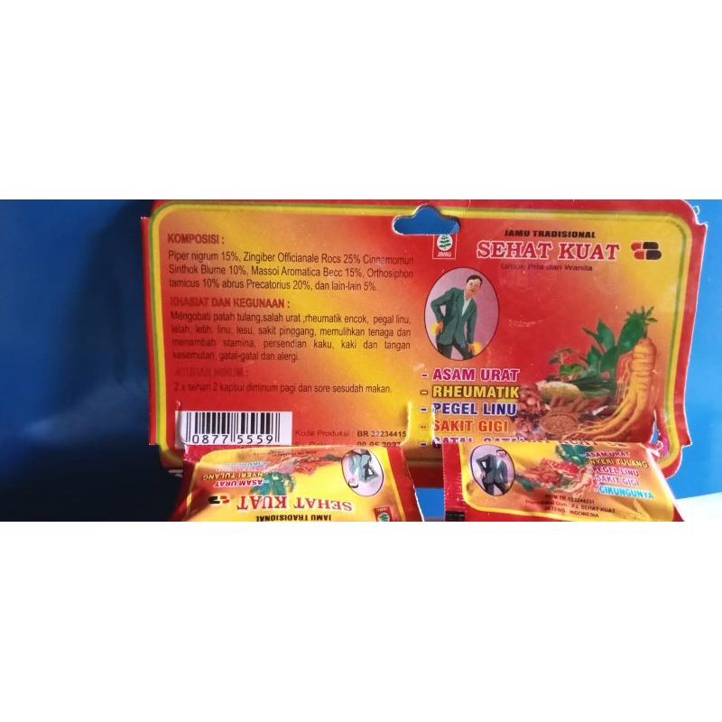 Jual Jamu Tradisional Sehat Kuat untuk pria & wanita isi 20 sachet @2 kapsul | Shopee Indonesia