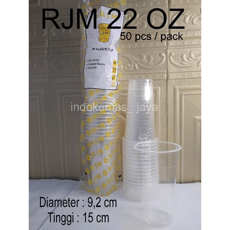 Jual Cup RJM 22Oz/ Gelas Minum Plastik/ Cup Es Teh Jumbo/ Cup Minum ...