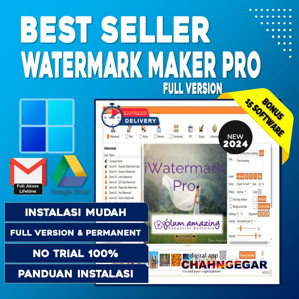 Jual Plum Amazing iWatermark Pro 2024 Full Lisensi Software Watermark Maker Membuat Watermark ...