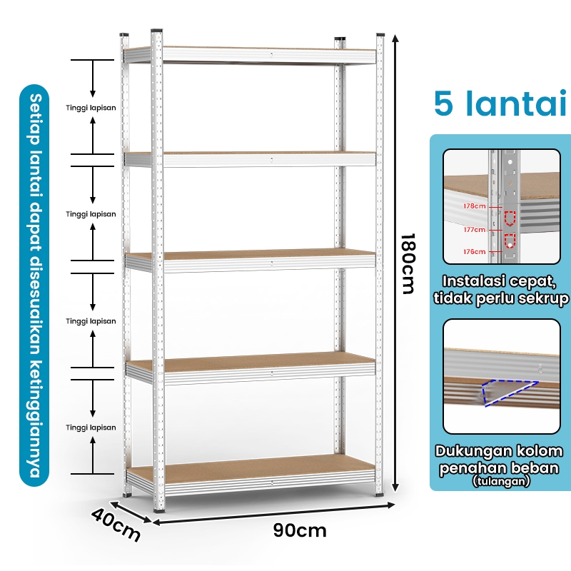 Jual iHOME Rak Susun Besi Rak Besi Siku 5 Susun Rak Besi Susun ...