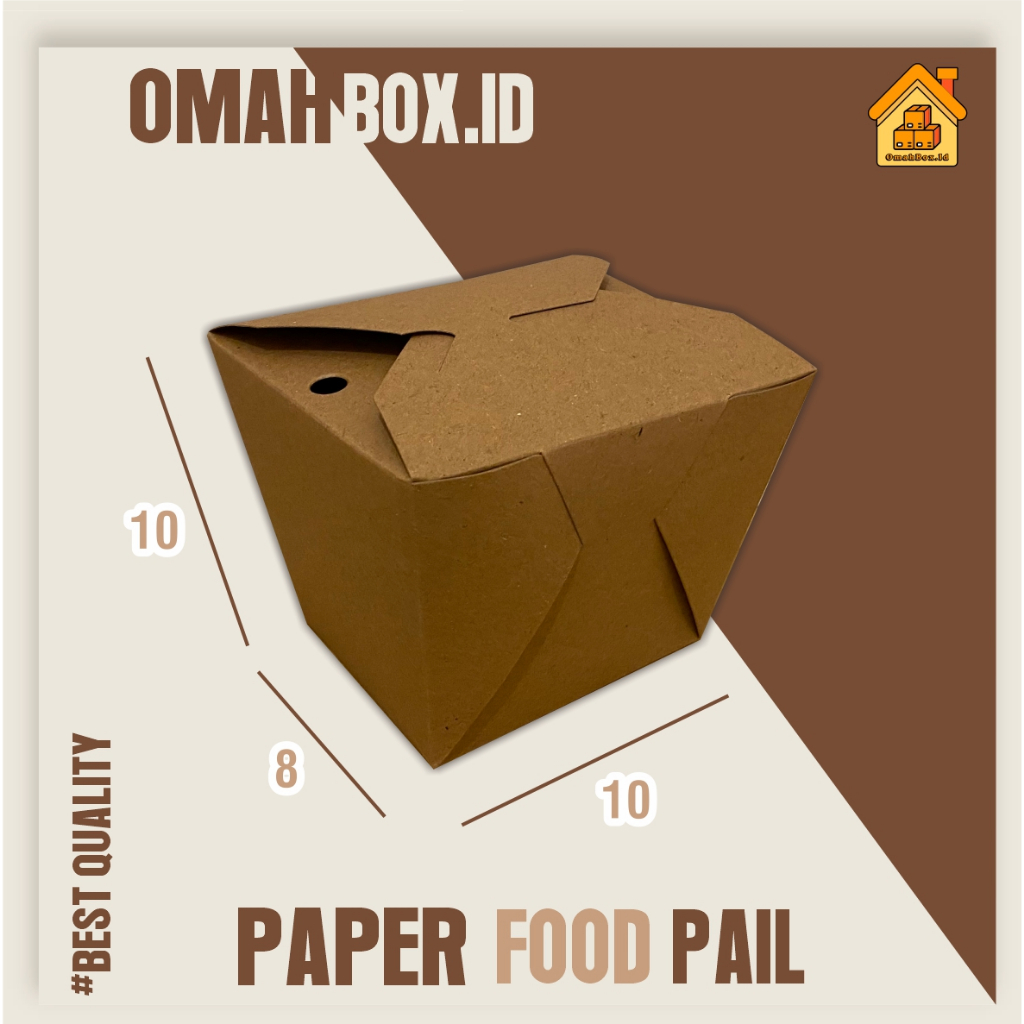 Jual Paper Food Pail 10,5x8x10 cm | Rice Box Paper | Food Pail Box ...