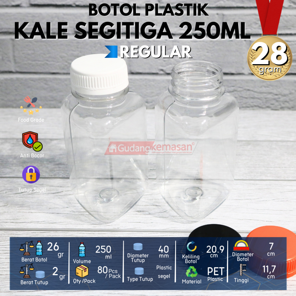 Jual BOTOL PLASTIK 250ML KALE SEGITIGA TUTUP WARNA - WARNI | Shopee ...