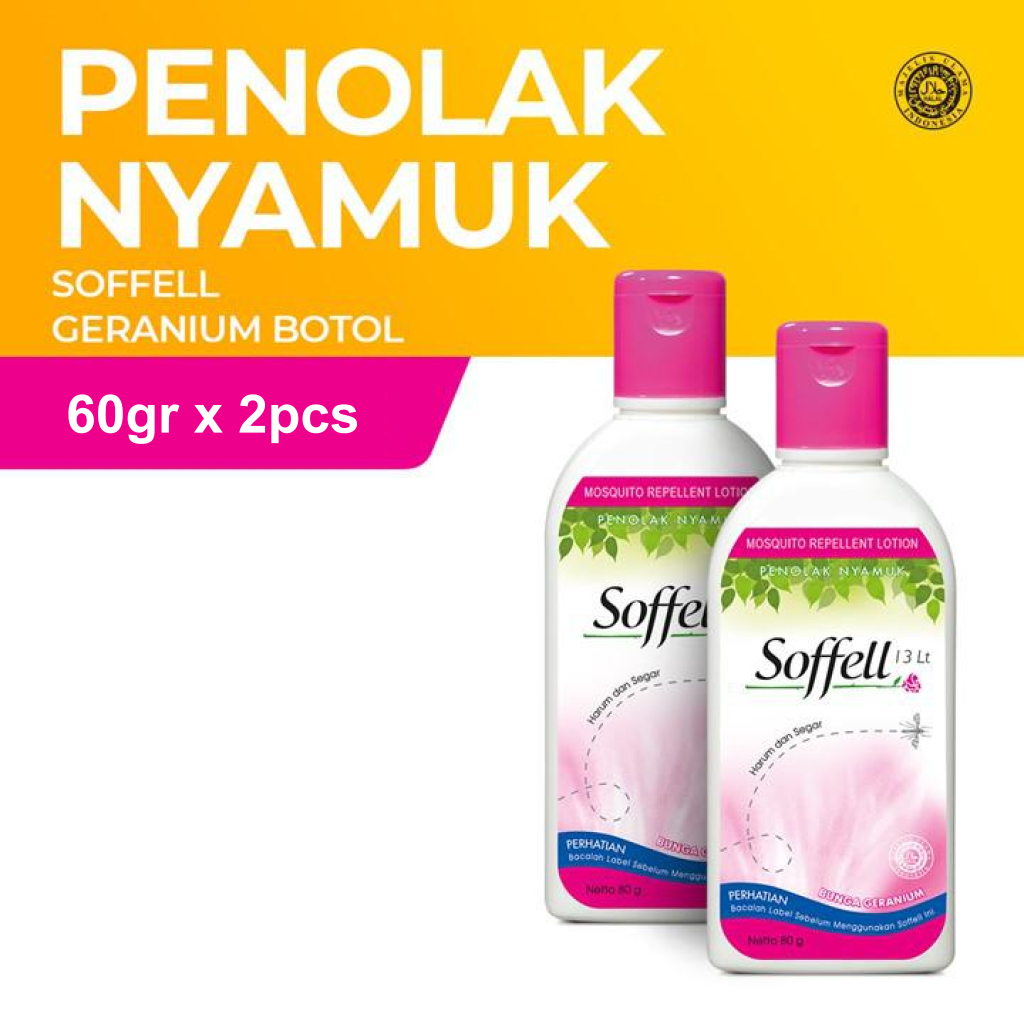 Jual Soffell Lotion Anti Nyamuk Bunga Geranium 2 x 60 gr | Shopee Indonesia