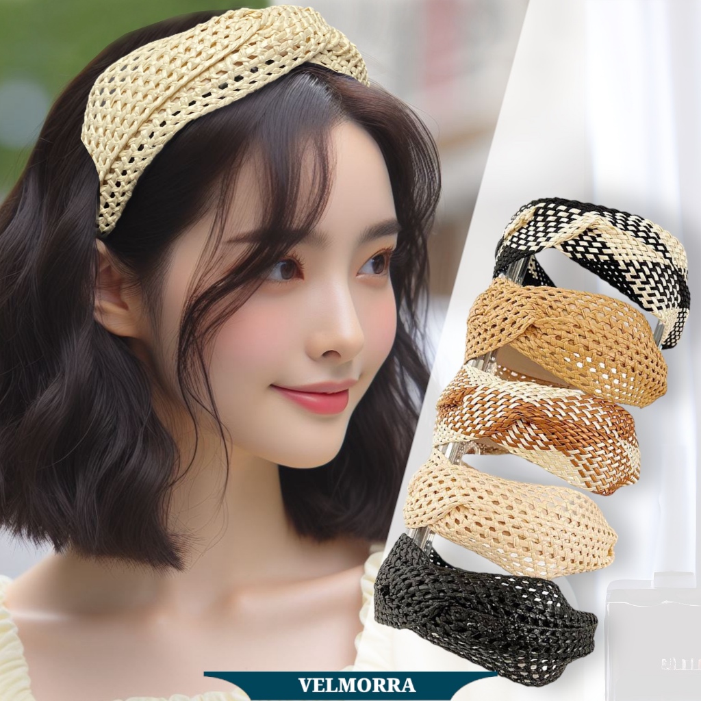 Jual [VELMORRA] Headband Madiva Bando Korea Bandana Lebar Jerami ...