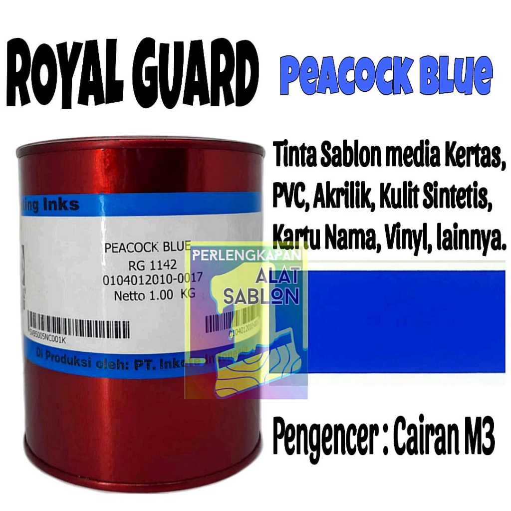 Jual ROYAL GUARD RG 1142 PEACOCK BLUE TINTA SABLON PVC 1KG | Shopee ...