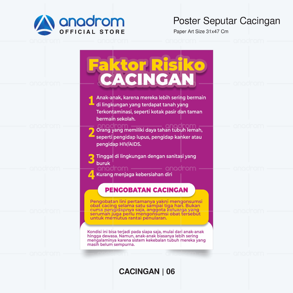 Jual Poster Cegah Cacingan pada Anak | Poster Apa itu Cacingan | Poster ...