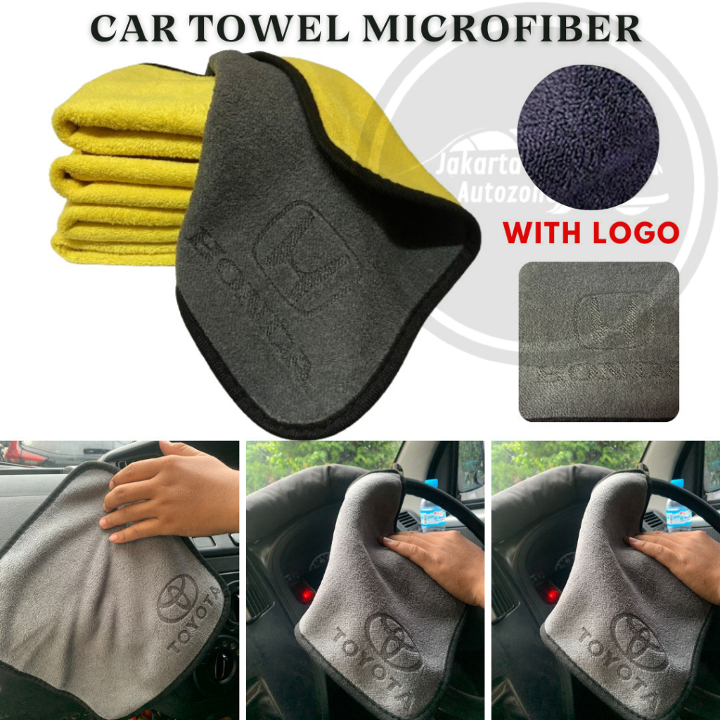 Jual Kain Lap Logo Mobil Car Wash Towel Microfiber Multifungsi | Shopee ...
