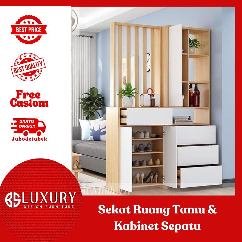 Jual Kabinet Laci & Rak Sepatu Sekat Ruang Tamu Modern Minimalis ...