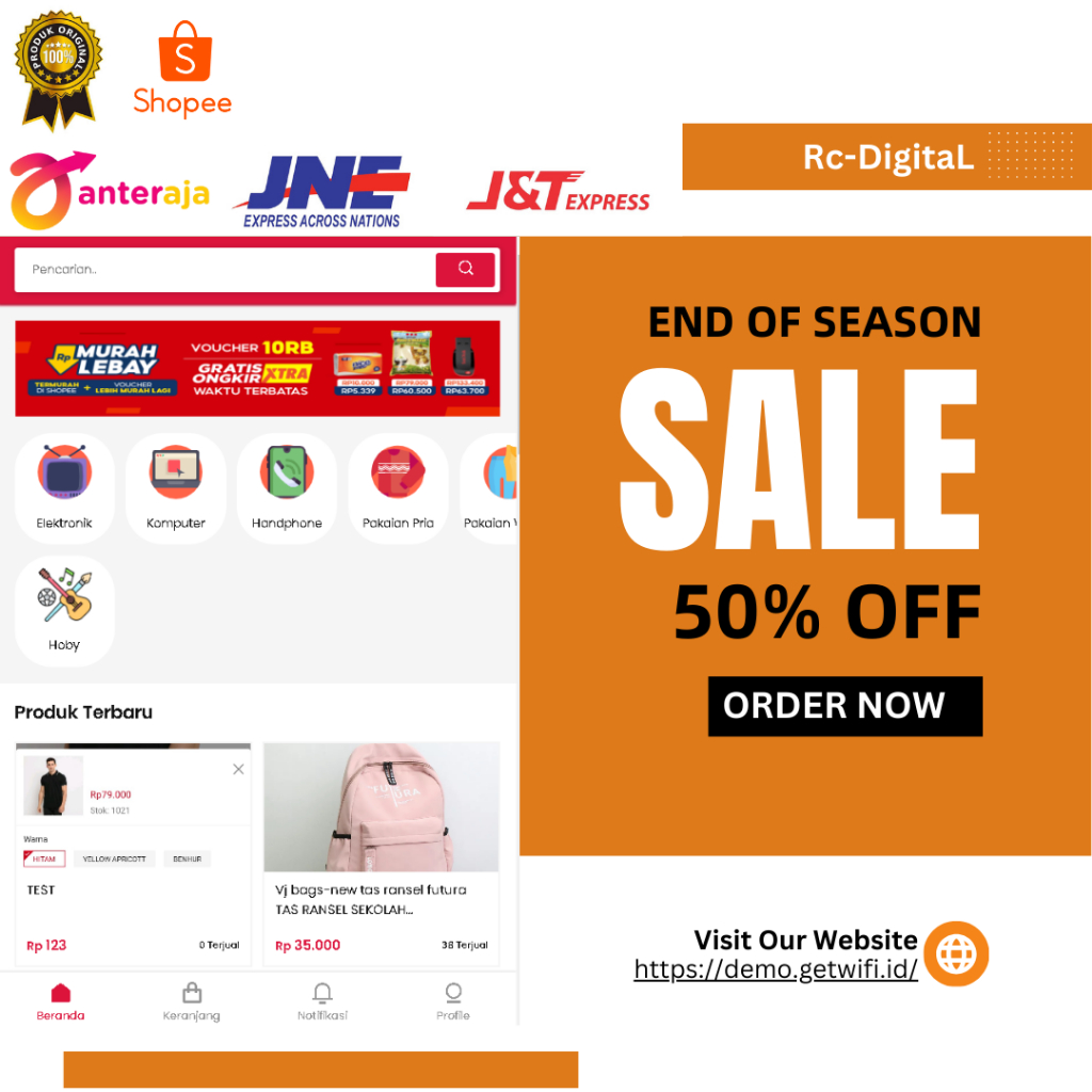 Jual Web Toko Online siap digunakan(Midtrans & Rajaongkir) | Shopee Indonesia