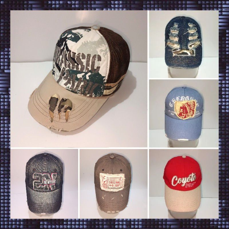 Jual Topi Riped Jurassic Park - Topi Sobek Topi Jeans Topi Denim second ...