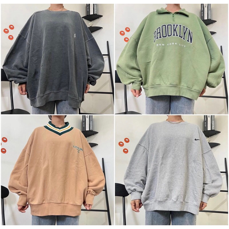 Jual (COD) SWEATER CREWNECK OVERSIZE REWORK / SWEATER OVERSIZE ...