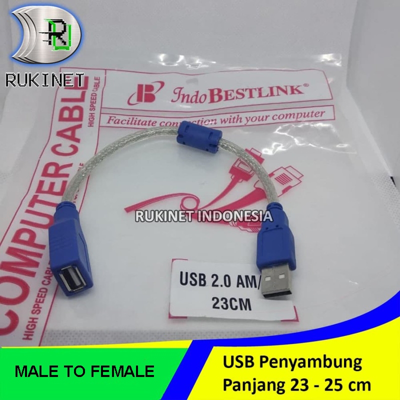 Jual Kabel USB Extension With Ferit Male to Female 23cm 1.5m 3m 5m 10m ...
