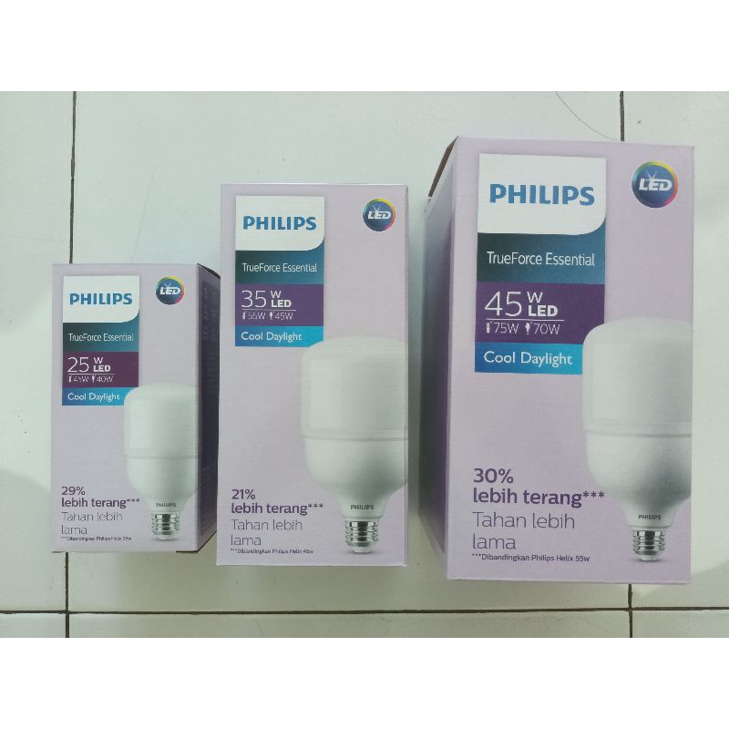 Jual Lampu Led Balon Kapsul Jumbo PHILIPS TrueForce TF Essential e27 6500K Putih - 25 Watt 35 ...