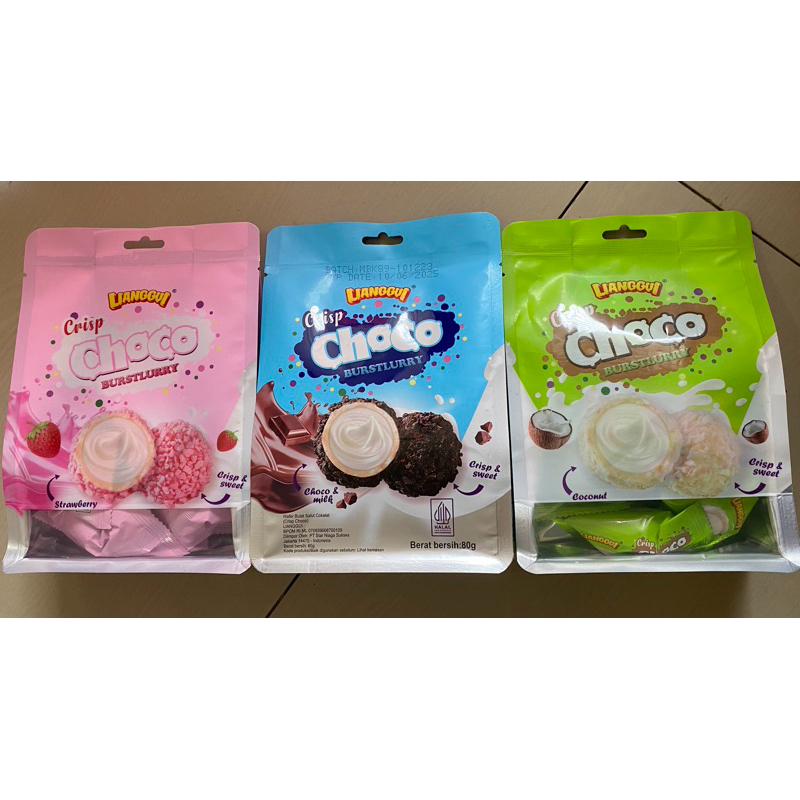 Jual Lianggui Crisp Choco Burstlurry Ball 80g Wafer Bulat Salut Cokelat ...