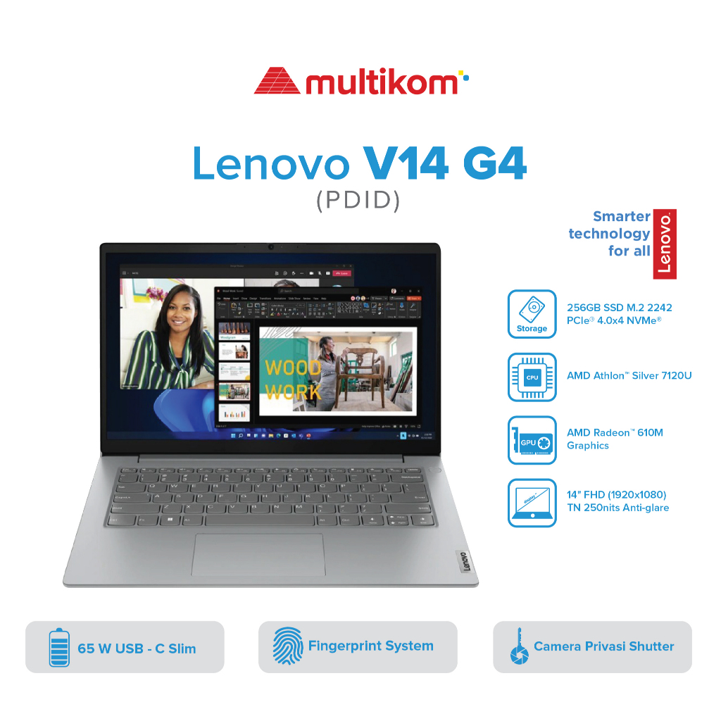 Jual LENOVO V14 G4 PDID AMD ATHLON SILVER A7120 8GB 256SSD DOS | Shopee ...