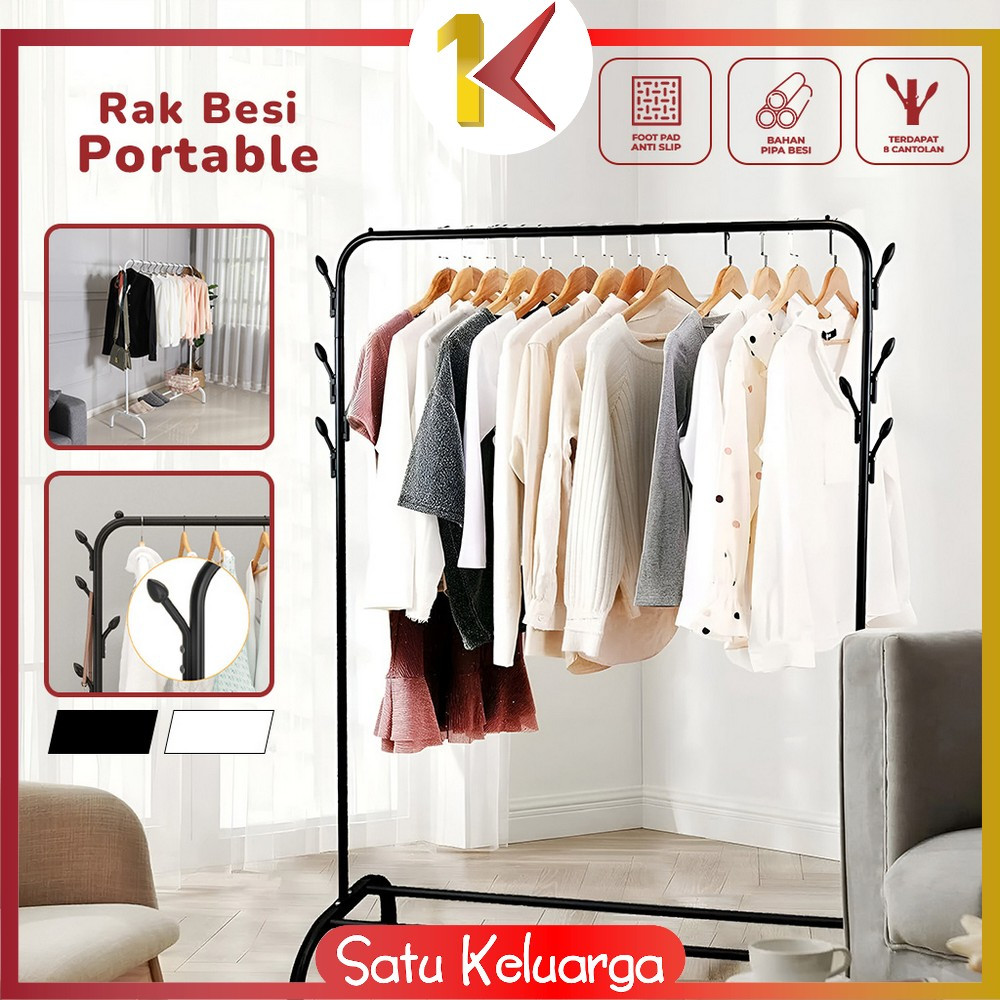 Jual SK-C980 Stand Hanger Gantungan Baju Rak Besi Portable Serbaguna ...
