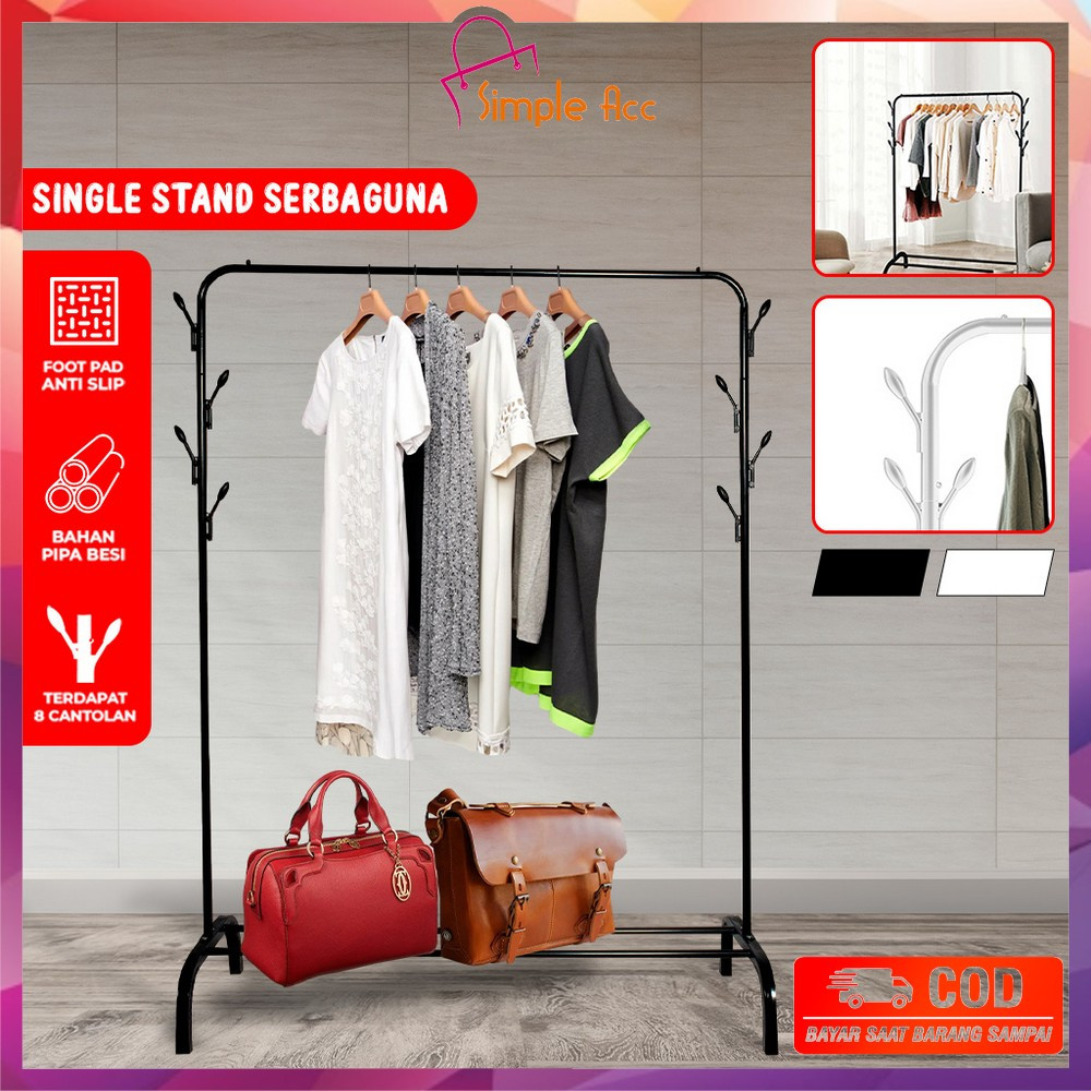 Jual DO-C980 Stand Hanger Gantungan Baju Rak Besi Portable Serbaguna ...