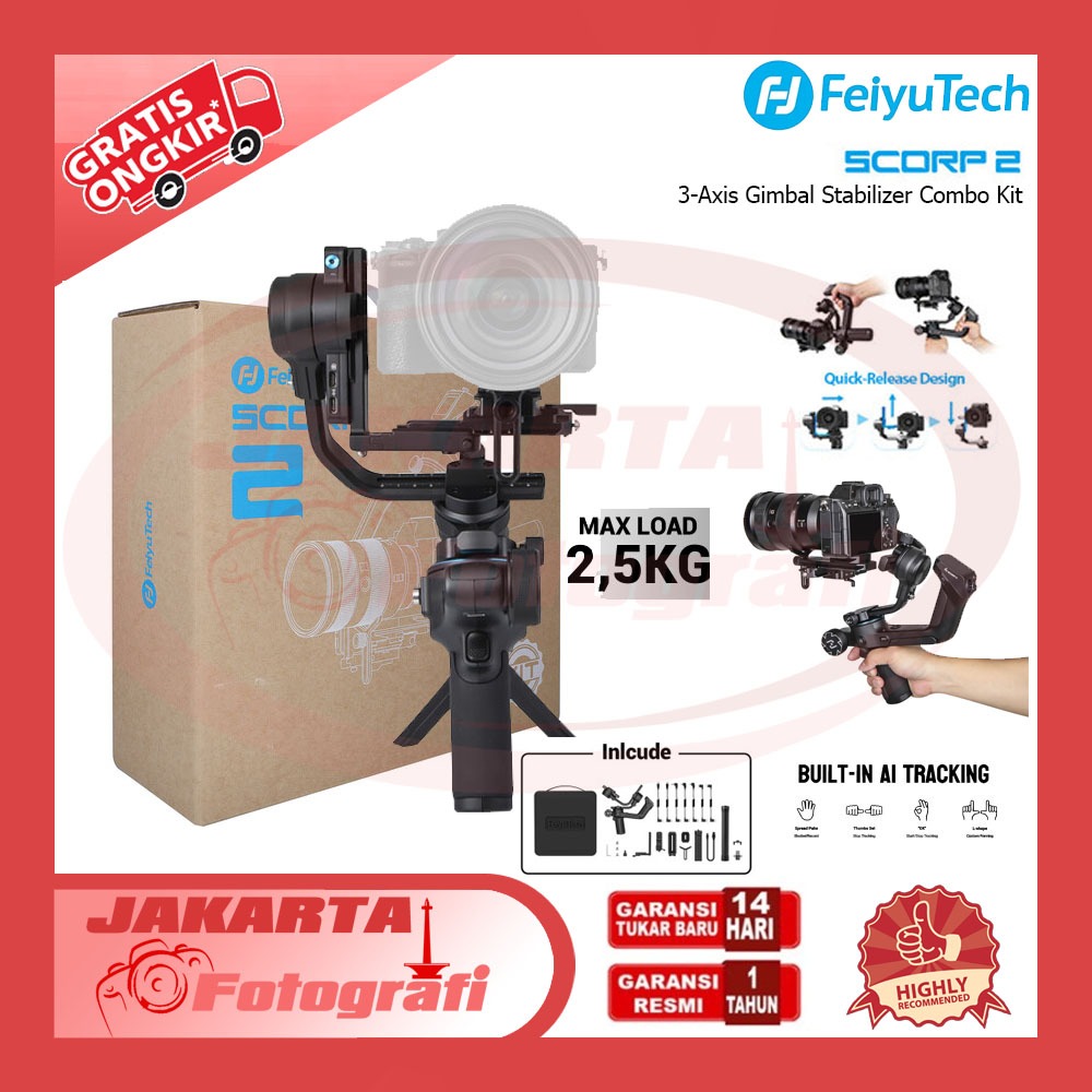 Jual Feiyu SCORP 2 3-Axis Gimbal Stabilizer Combo Kit | Shopee Indonesia