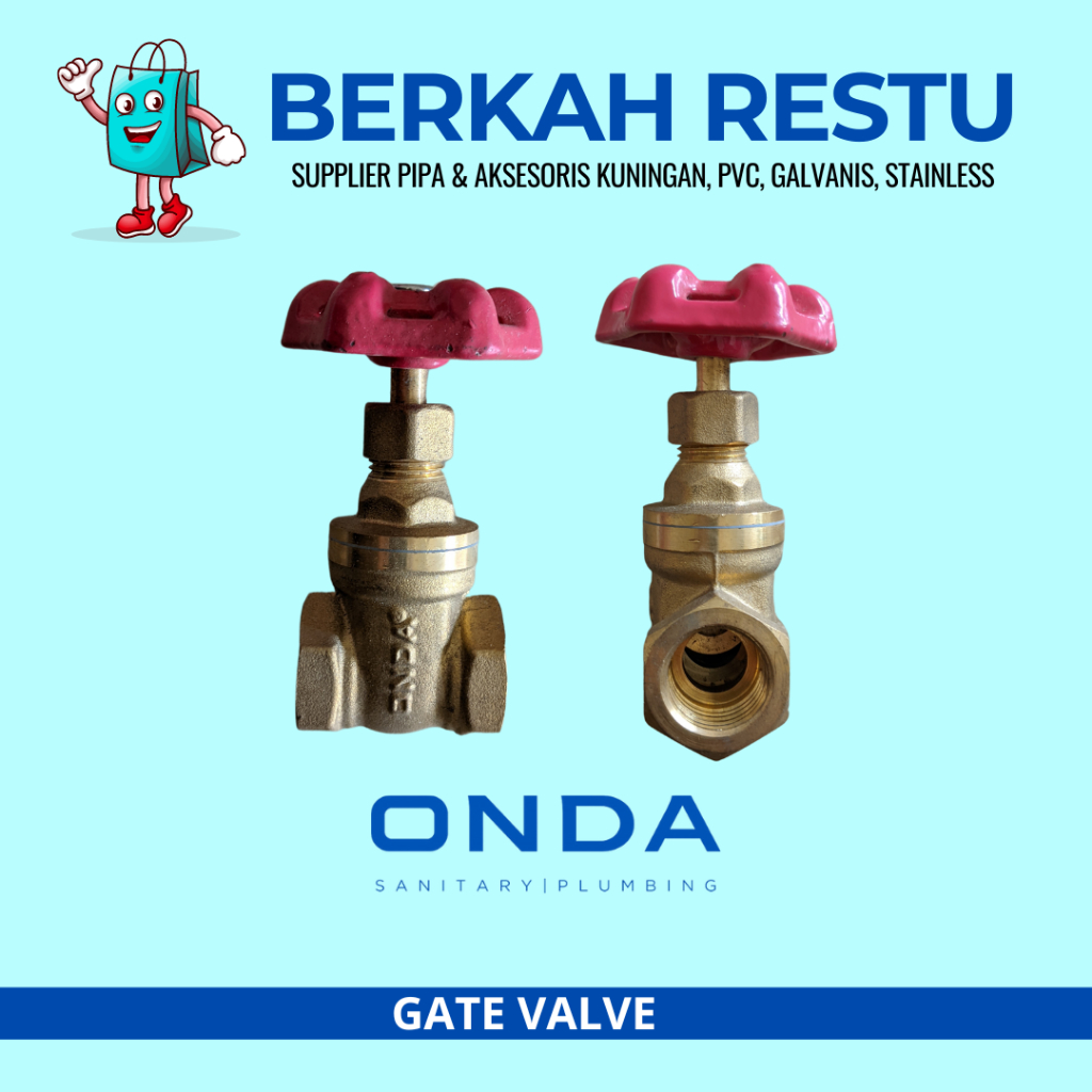 Jual Gate Valve Kuningan Ukuran 1/2" Inch ONDA | Shopee Indonesia