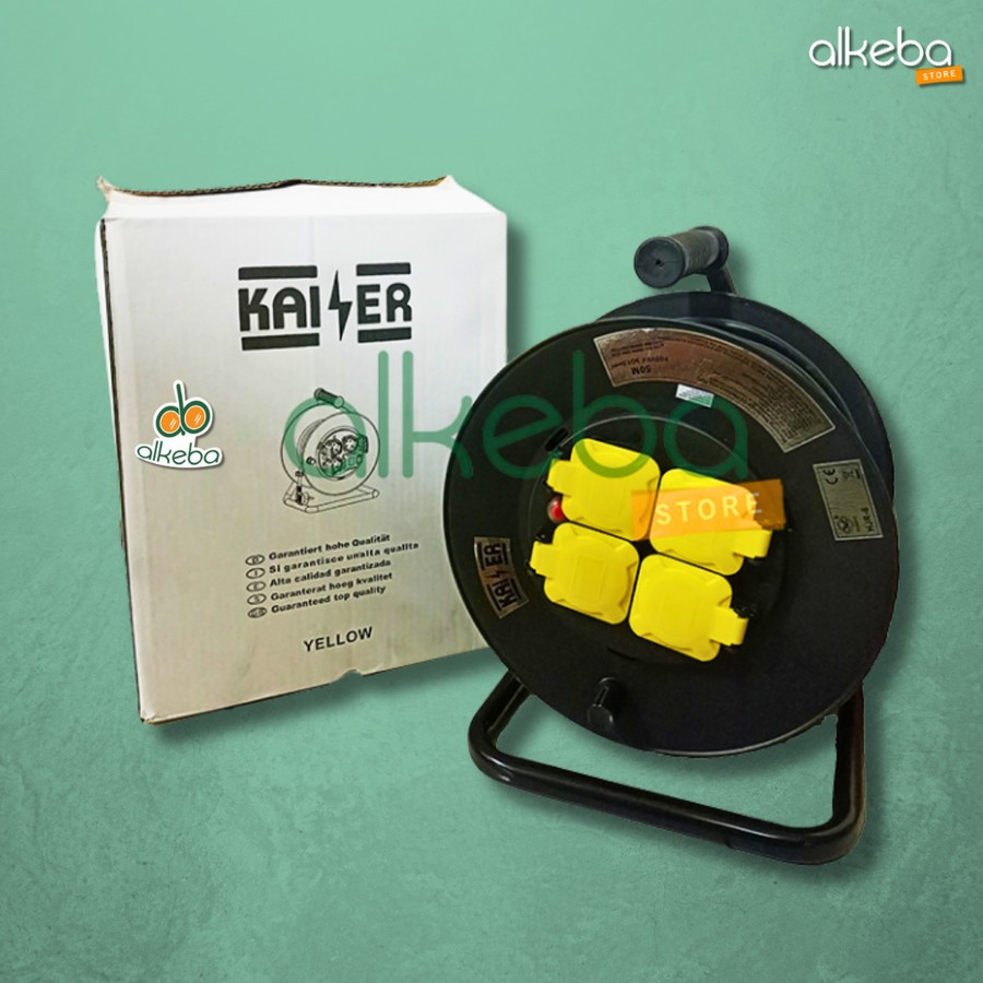 Jual Kabel roll kaiser 50 meter / Kabel rol kaiser stop kontak 4 lubang ...