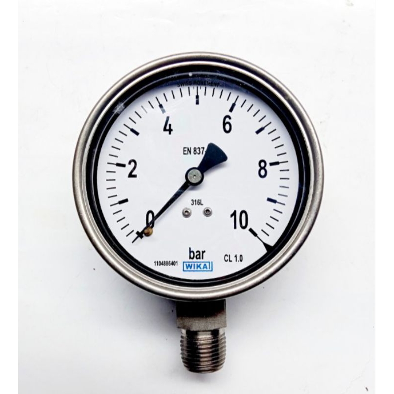 Jual PRESSURE GAUGE 10 BAR MANOMETER TEKANAN WIKA 4 INCHI | Shopee ...