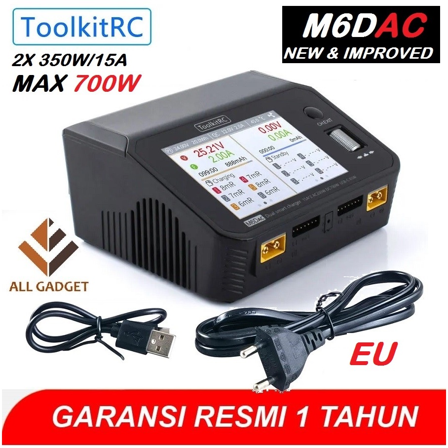 Jual ToolkitRC M6DAC 700W Dual Smart Lipo Battery Charger 1-6S Lipo Battery | Shopee Indonesia