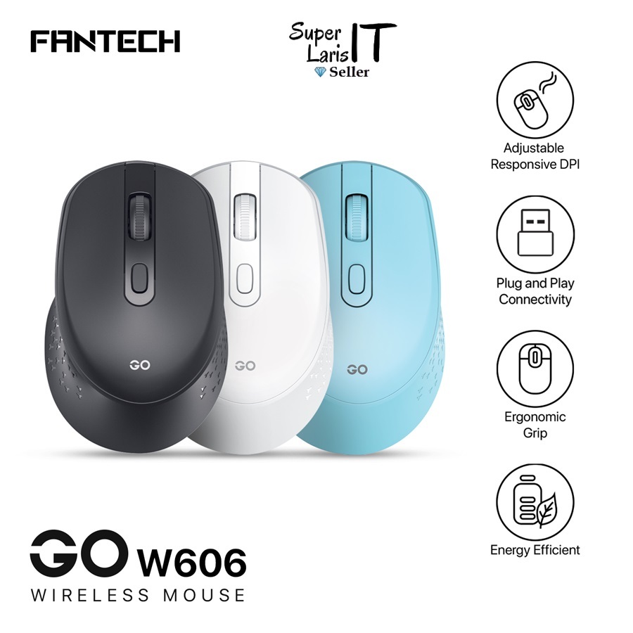 Jual FANTECH GO W606 Mouse Wireless Office 2.4Ghz 1600DPI | Shopee Indonesia