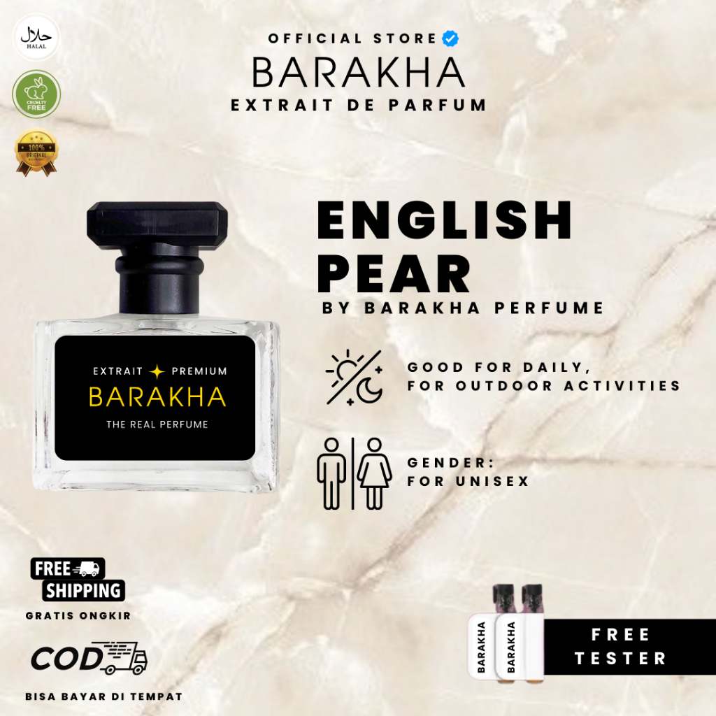 Jual English Pear - Baraka Perfume Parfum Unisex Tahan Lama Aroma Fresh ...