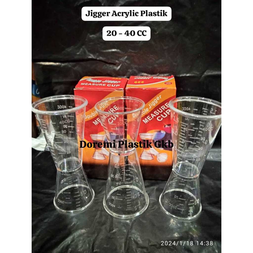 Jual DOUBEL JIGGER ACRYLIC / GELAS UKUR ESTETIK UKURAN 40 - 20 ML ...