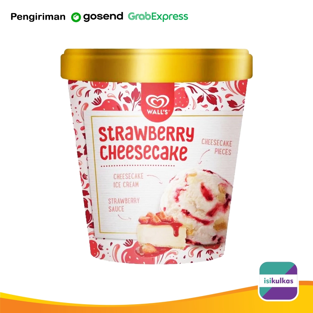 Jual Ice Cream Strawberry Cheesecake 410ml Es krim walls | Shopee Indonesia