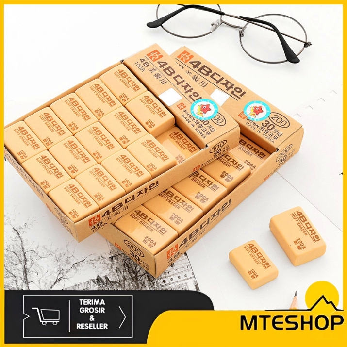 Jual MTE Eraser / Penghapus Hapusan Penghapus 4B Tidak Mudah Patah 100A ...