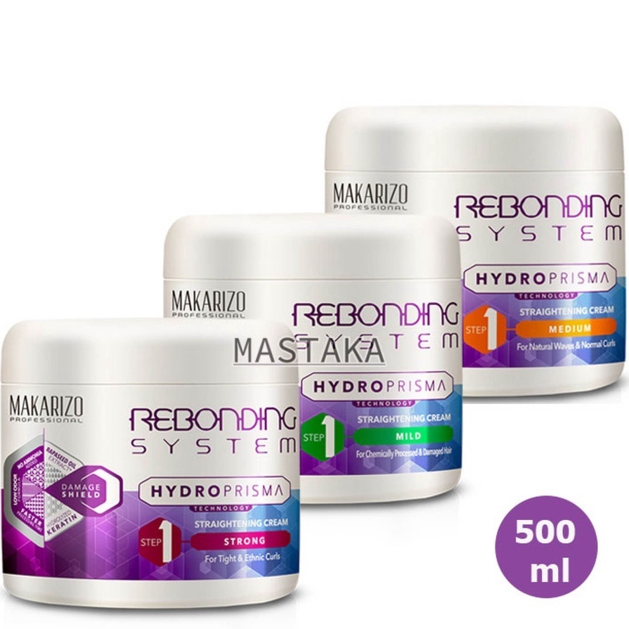 Jual Makarizo Professional Rebonding System HydroPrisma Straightening Cream Medium 500ml ...