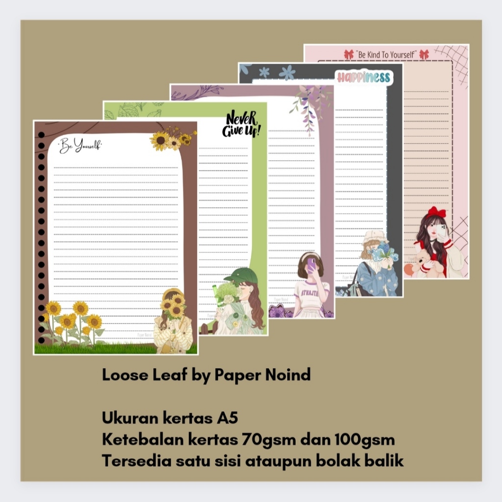 Jual ‼️ PART 2 MOTIF GIRL ‼️ Isi 10 Lembar Loose Leaf / Isi Binder Note ...