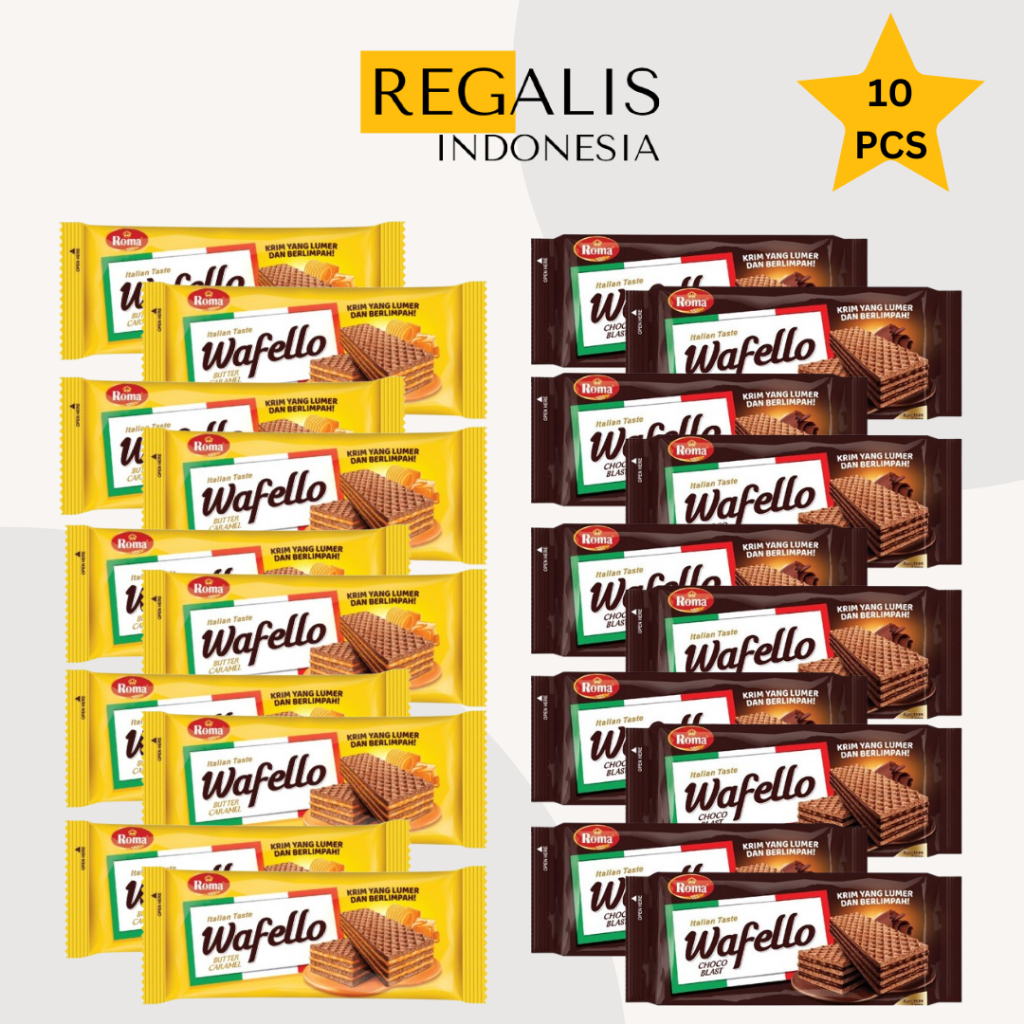Jual WAFFELO WAFER CHOCO BLAST & BUTTER CARAMEL 17 GR - PER 10 BUNGKUS ...