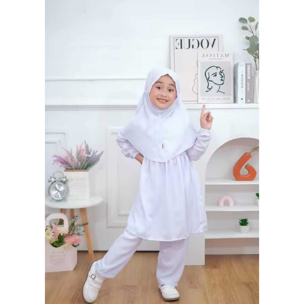 Jual setelan muslim anak set hijab bahan cringkel airflow pakaian ...