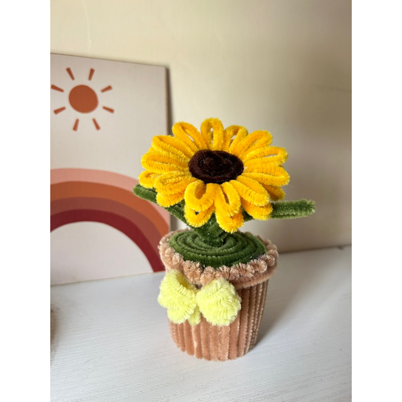 Jual Sunflower Pot | Pipe Cleaner Flower | Bunga Kawat bulu | Pot Kawat ...